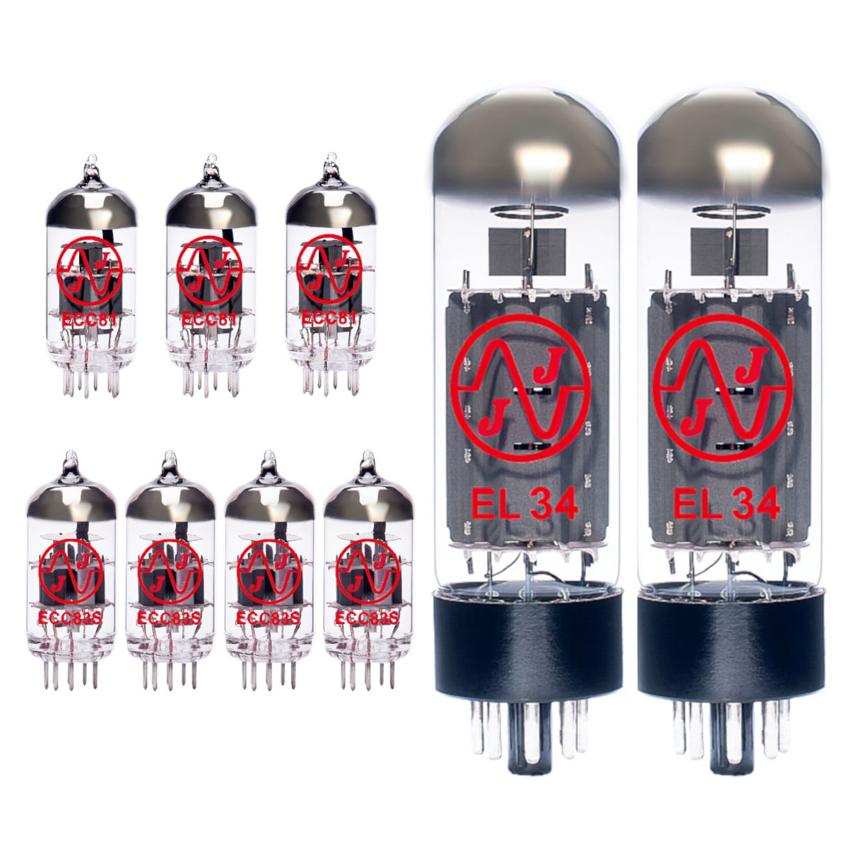 4 x ECC83 3 x ECC81 and 2 x EL34 replacement valve kit