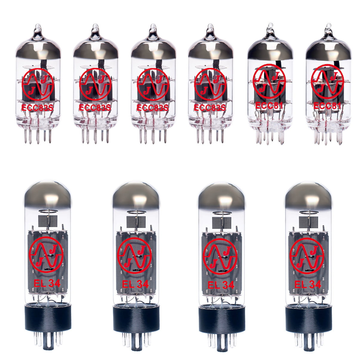 4x ECC83 and 2x ECC81 and 4x EL34 matched replacement valve kit